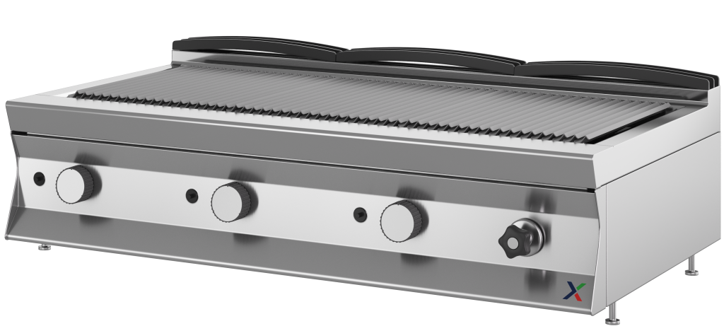 Combi Grill + griglia diretta a gas da banco passo 400 - Inoxbim